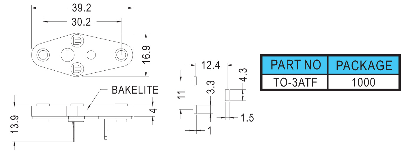 Transistor housing TO-3ATF - Plastech - Connecteurs et accessoires de ...