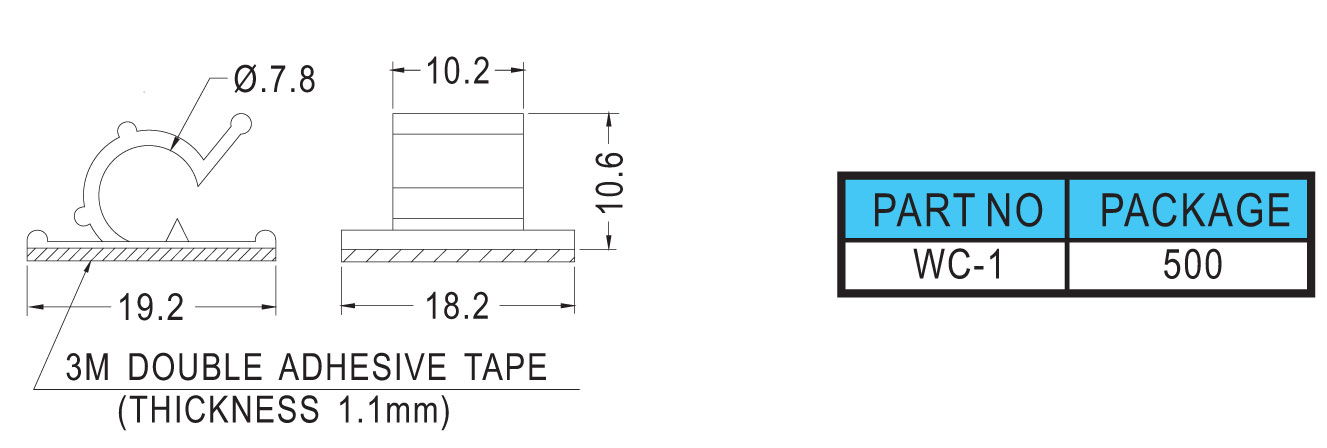 Wire mount WC-1 - Plastech - Connecteurs et accessoires de câblage de ...
