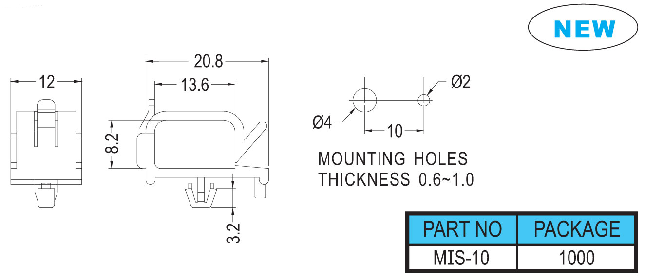 Wire Mount MIS-10 - Plastech - Connecteurs et accessoires de câblage de ...