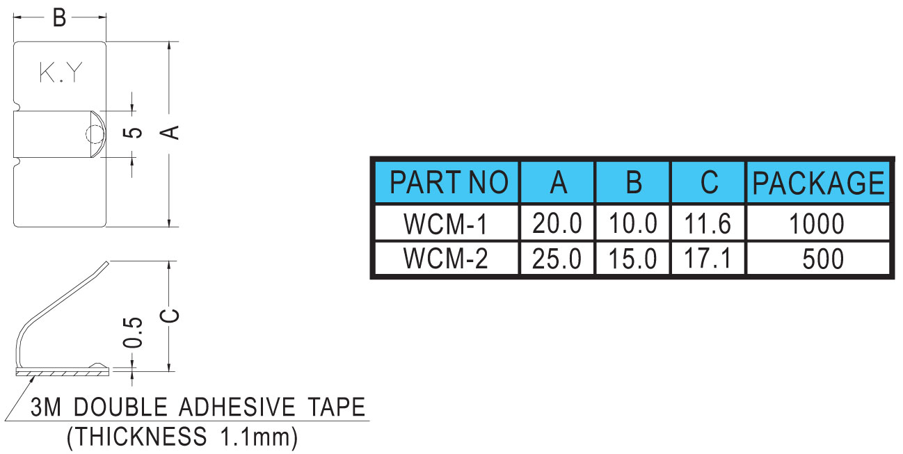 Wire mount WCM-1, WCM-2 - Plastech - Connecteurs et accessoires de ...