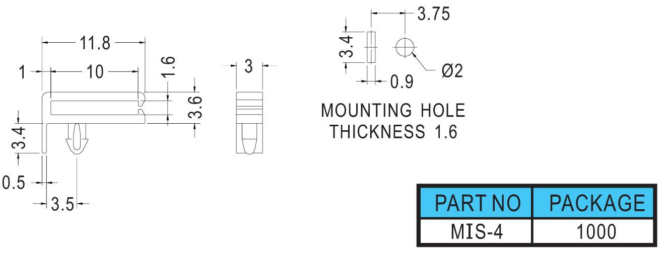 Wire saddle MIS-4 - Plastech - Connecteurs et accessoires de câblage de ...